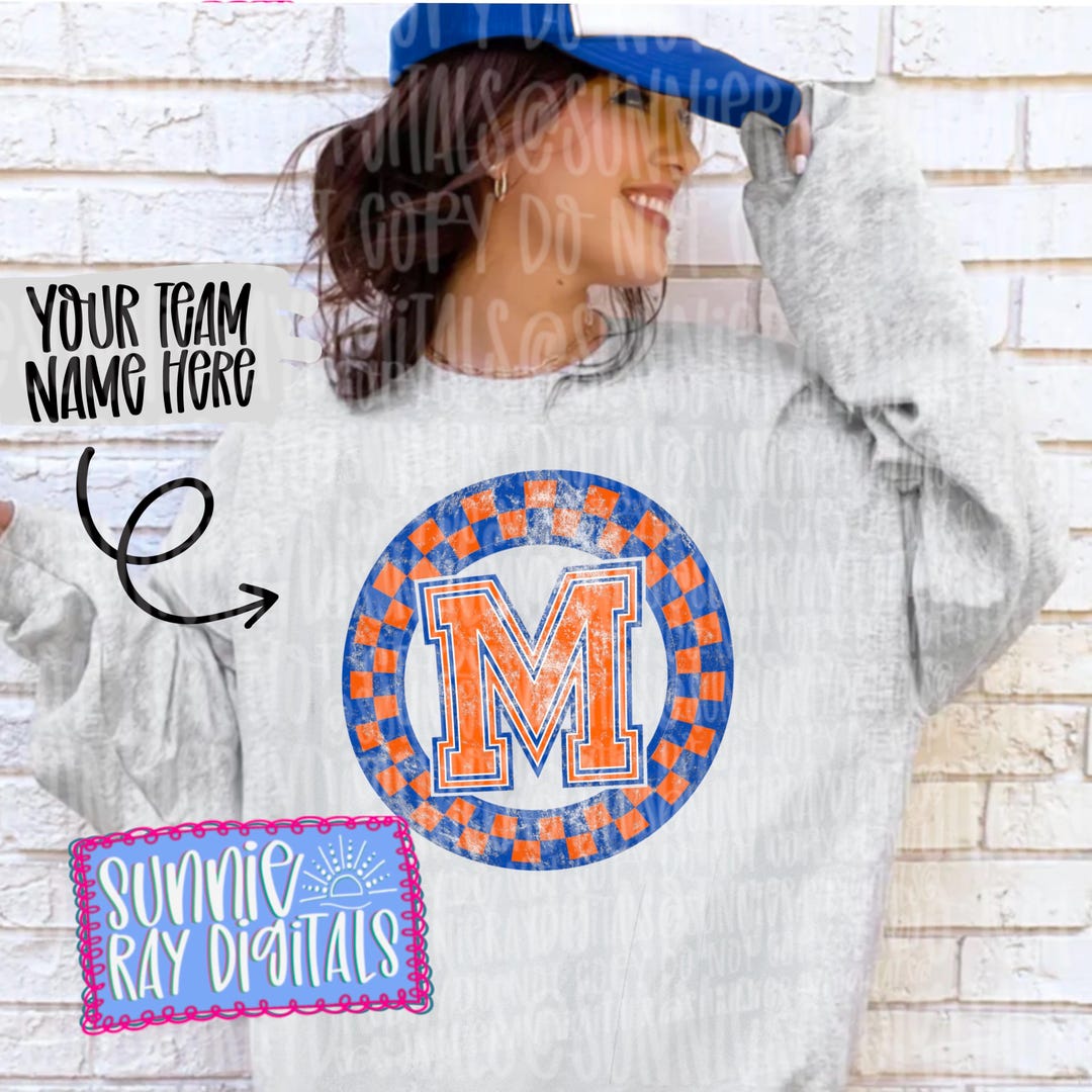 Custom Initial School Spirit PNG | Personalized Team Colors Digital ...