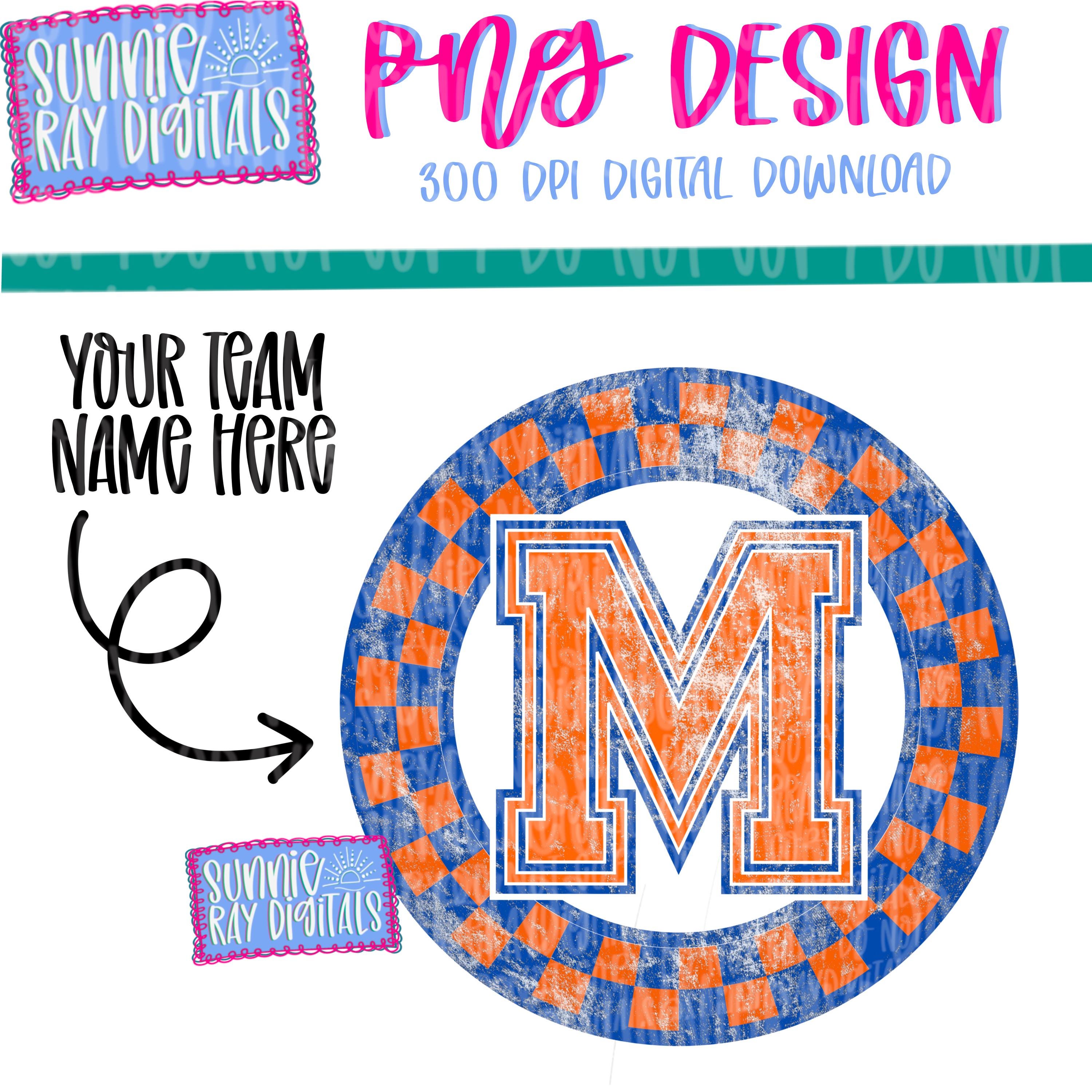 Custom Initial School Spirit PNG | Personalized Team Colors Digital ...