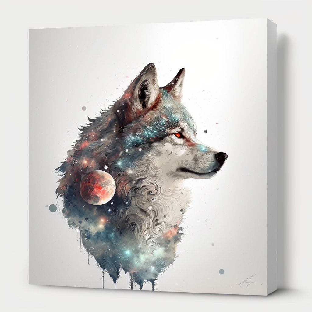 30 Celestial Wolves Pack, Space, Stars, Planets, Wolf Clipart Graphics ...