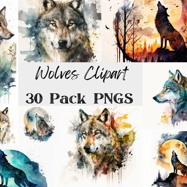 Wolf Watercolor - Etsy