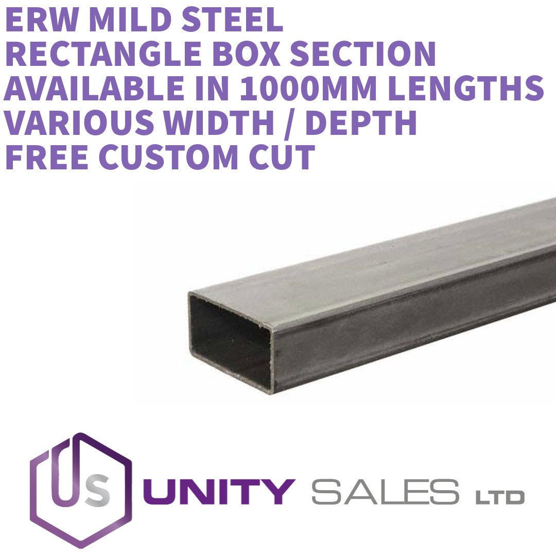 ERW Mild Steel Rectangle Box Section 1000mm in Length Various Width ...