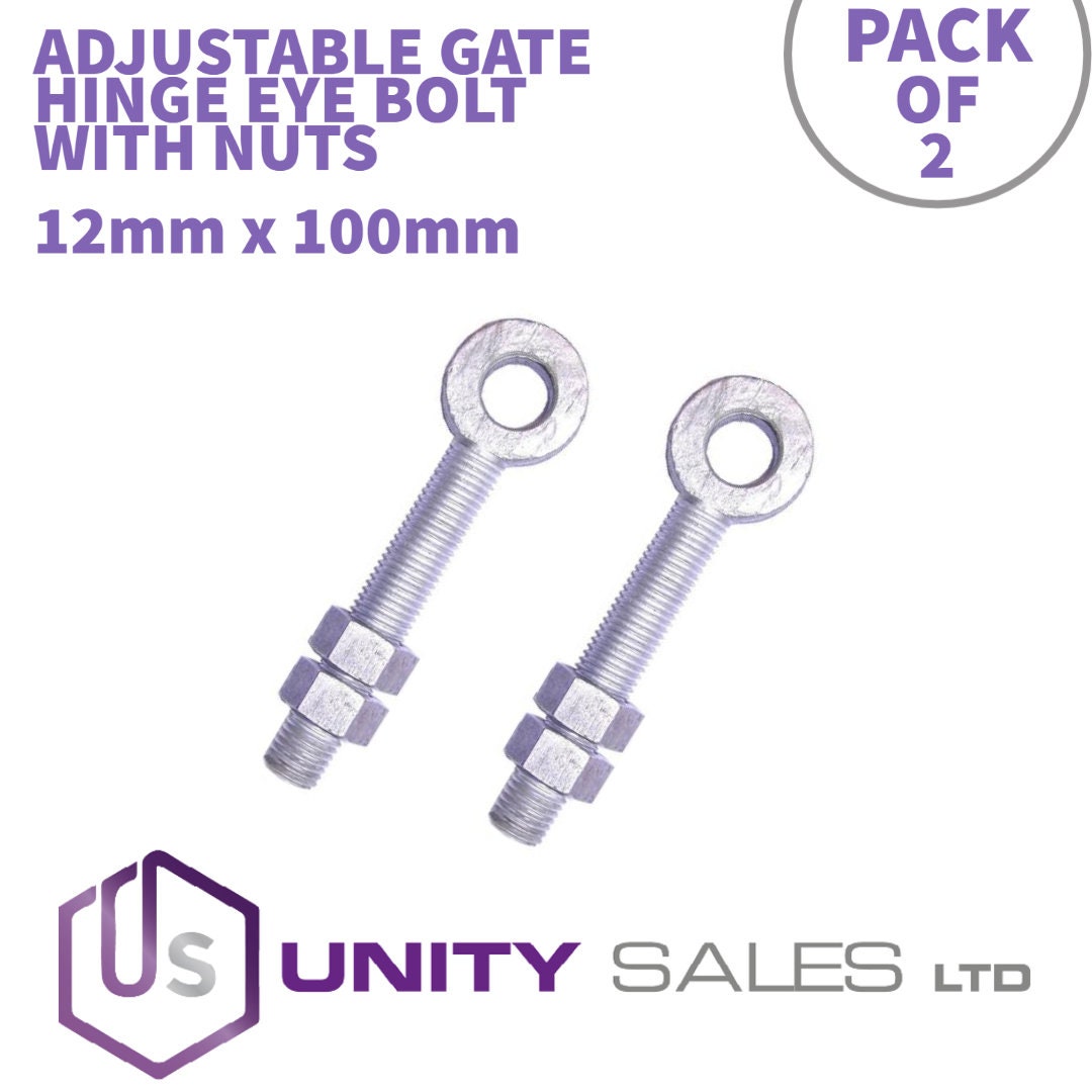 Pack of 2 Adjustable Gate Hinge Eye Bolt With Nuts 12mm X 100mm - Etsy