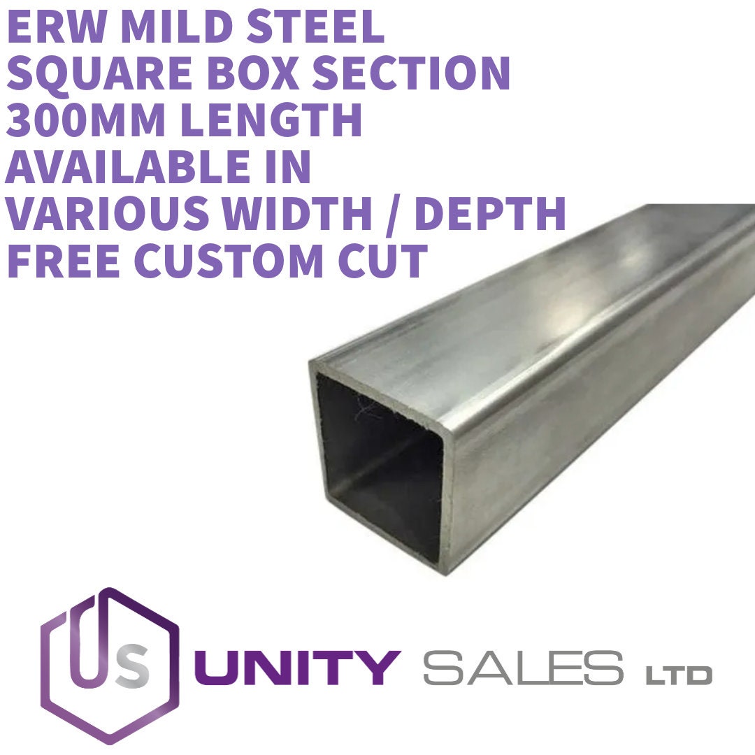 ERW Mild Steel Square Box Section 300mm in Length Various Width / Depth ...