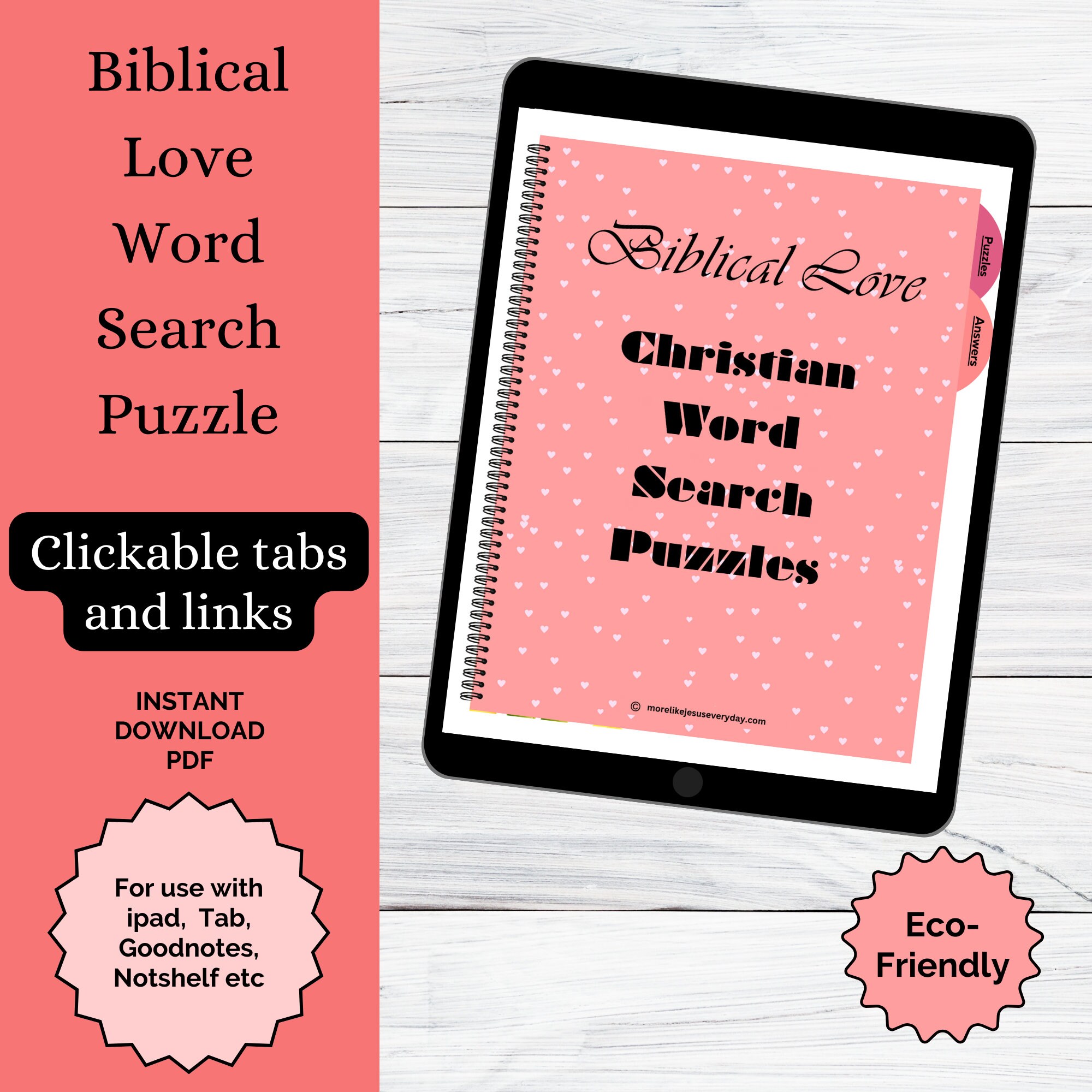 Christian Word Search Puzzle Book: Biblical Love, Ecofriendly Digital ...