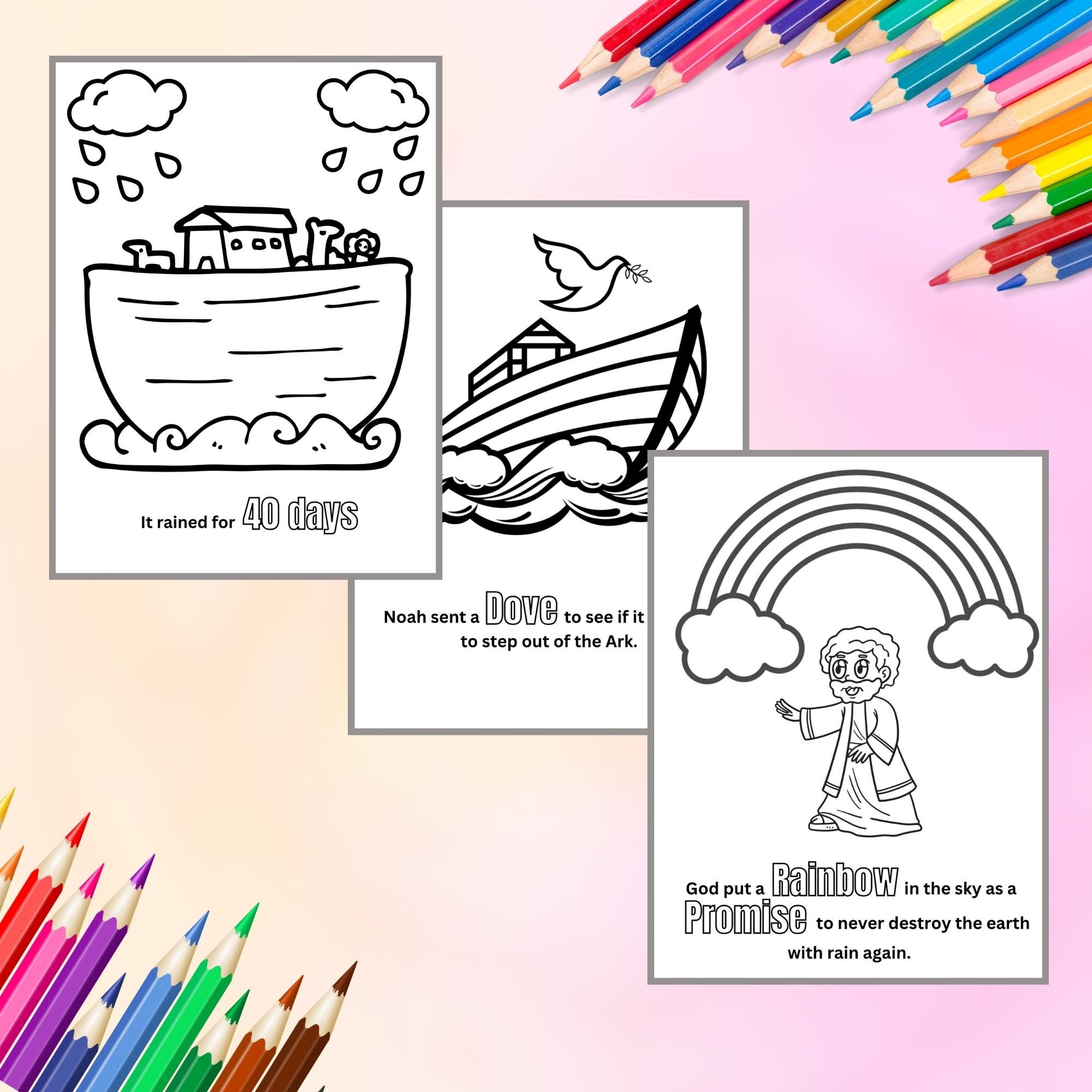 Noah's Ark Activity Book Kids Bible Lesson Printable Christian Sunday ...