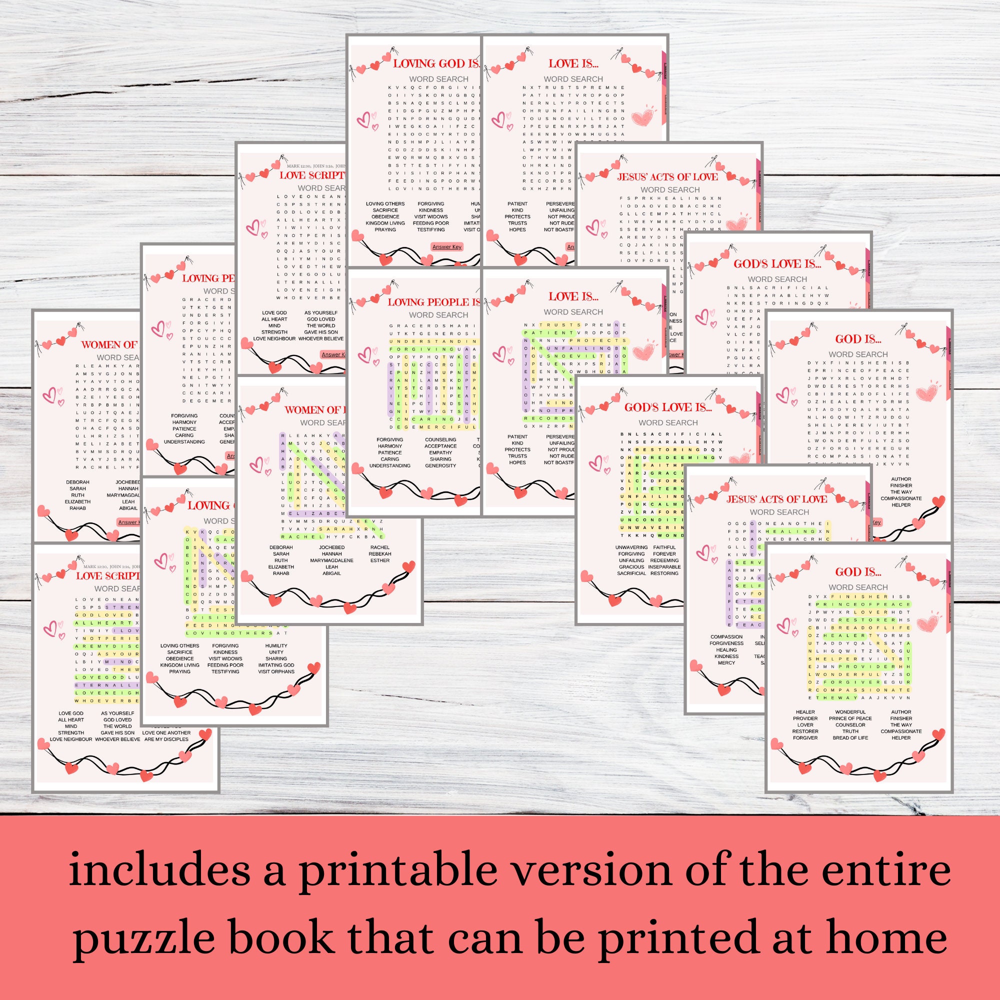 Christian Word Search Puzzle Book: Biblical Love, Ecofriendly Digital ...