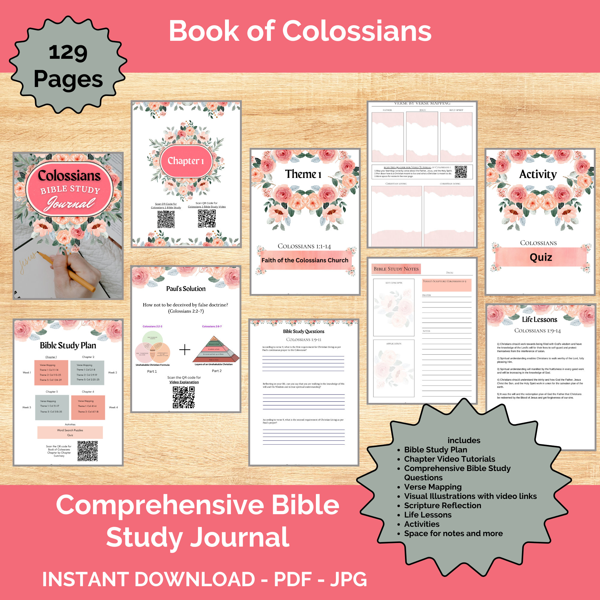 Comprehensive Bible Study Journal: Book of Colossians, Women Bible ...