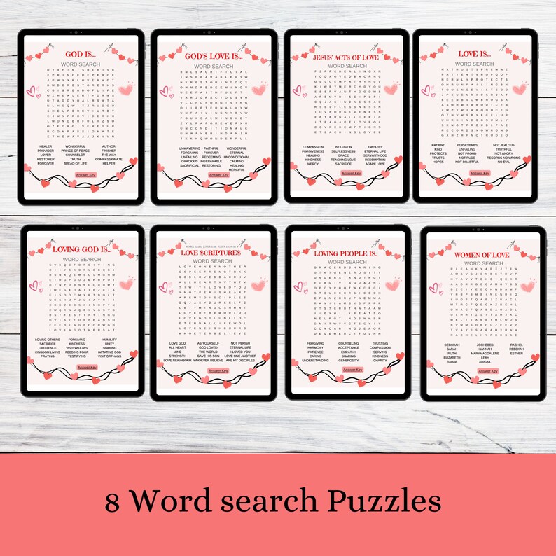 Christian Word Search Puzzle Book: Biblical Love, Ecofriendly Digital ...