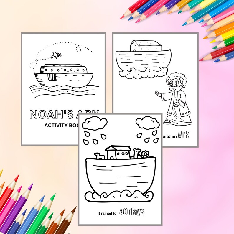 Noah's Ark Activity Book Kids Bible Lesson Printable Christian Sunday ...