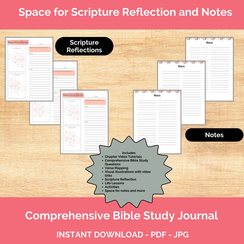 Comprehensive Bible Study Journal: Book of Colossians, Women Bible ...
