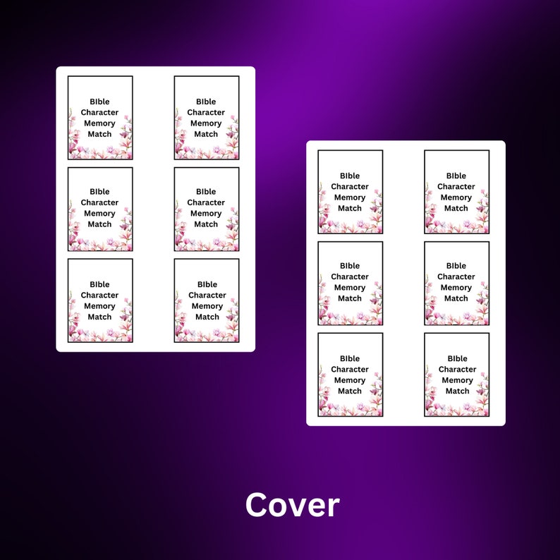Bible Character Memory Match Game, Biblical Printable Cards, Kids Bible ...