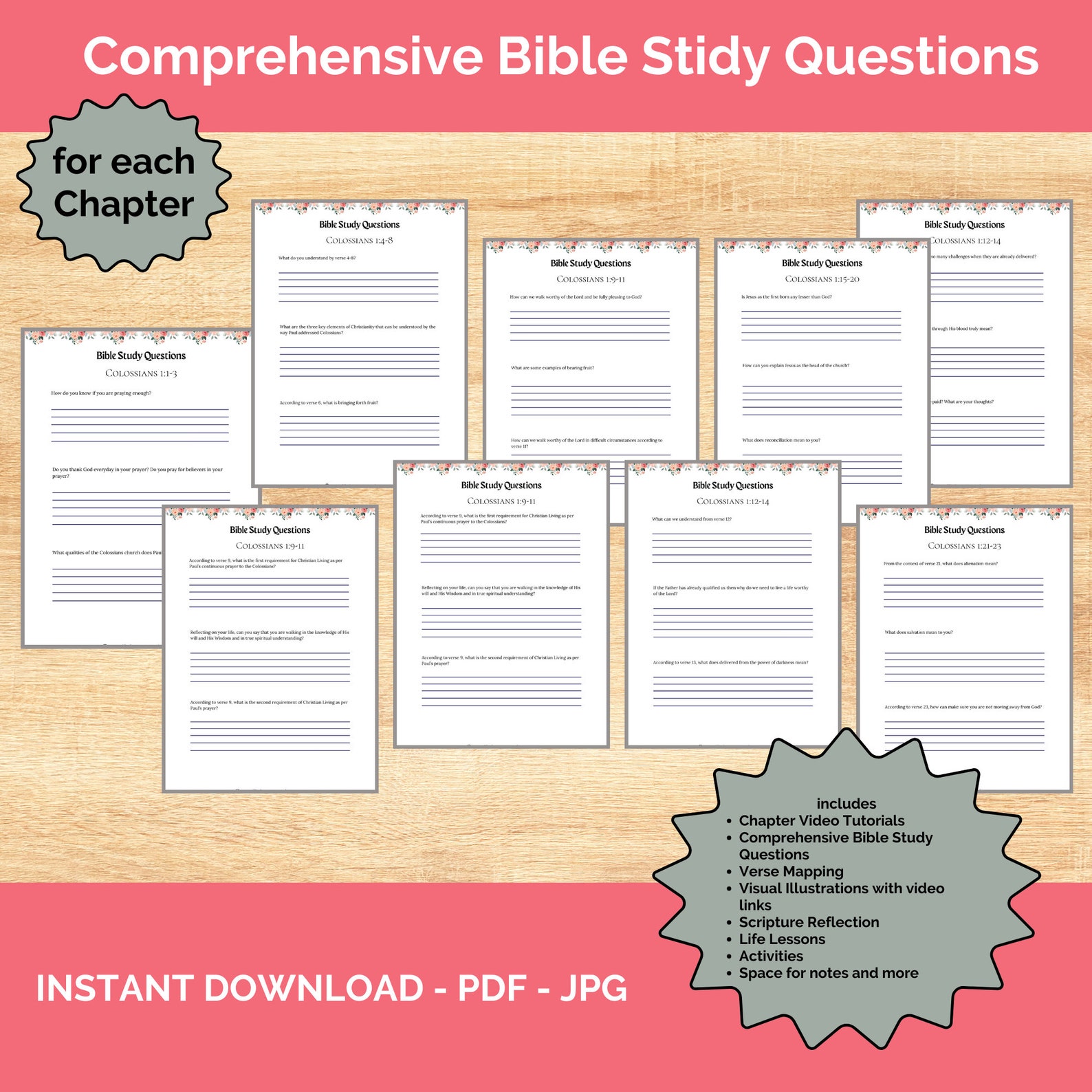 Comprehensive Bible Study Journal: Book of Colossians, Women Bible ...