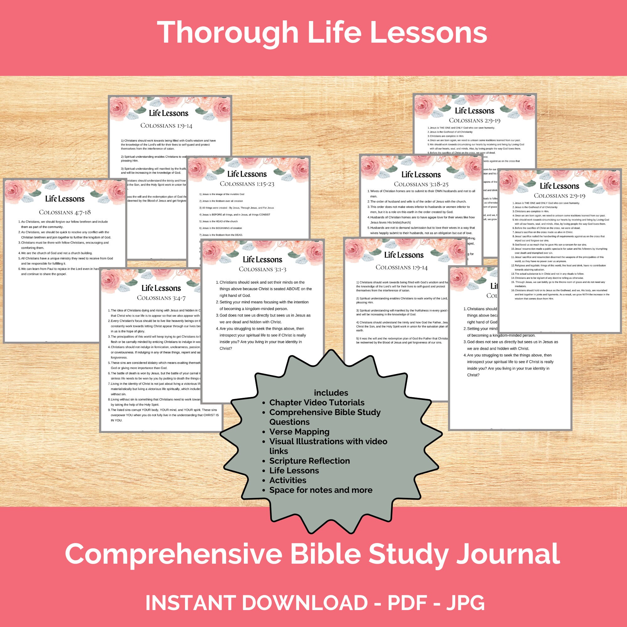 Comprehensive Bible Study Journal: Book of Colossians, Women Bible ...