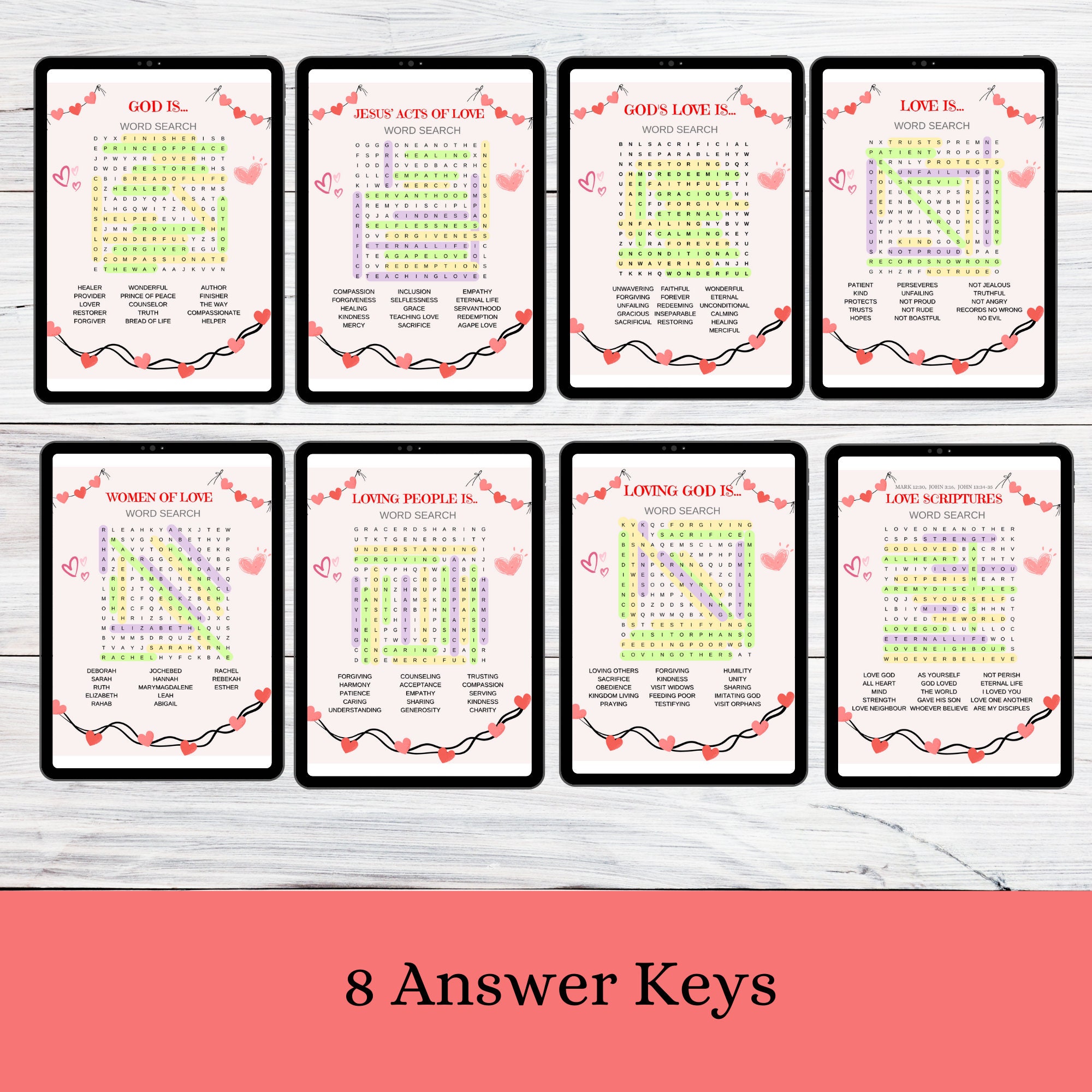 Christian Word Search Puzzle Book: Biblical Love, Ecofriendly Digital ...