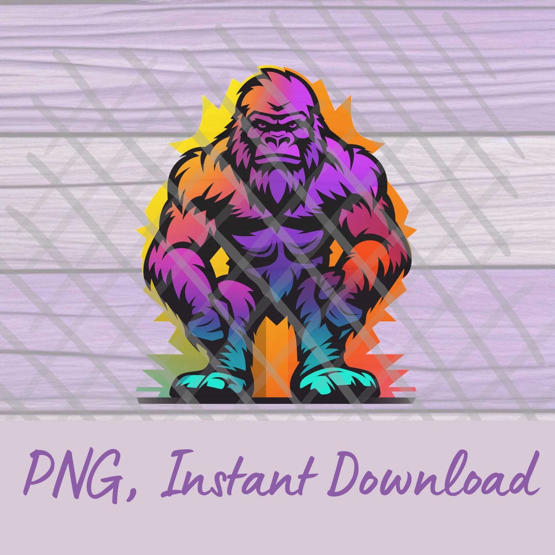 Sasquatch Clipart Rainbow Bigfoot Colorful PNG Cryptozoology T-shirt ...