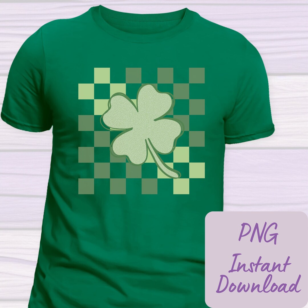 St. Patricks Day Retro Shamrock SVG Clover PNG Retro Checkered St ...