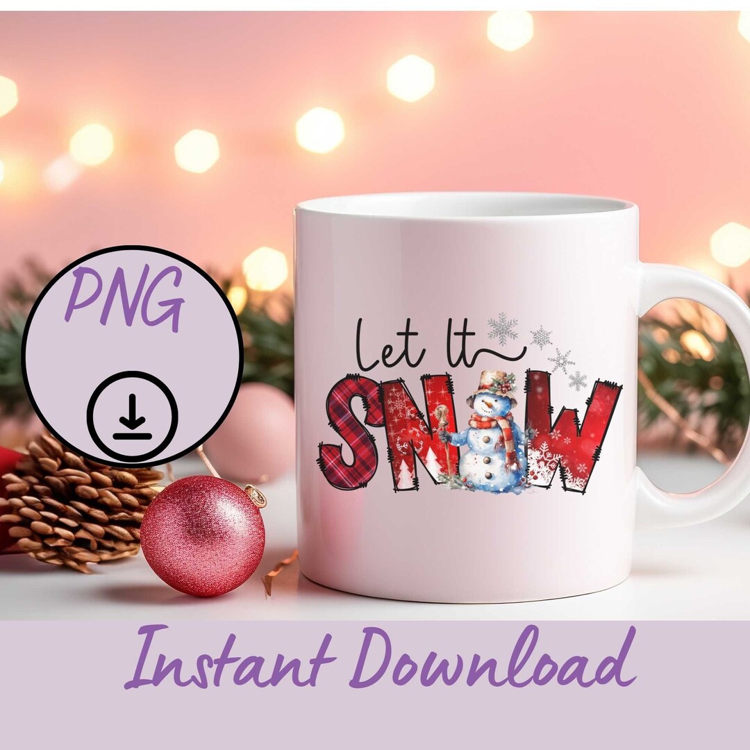 Let It Snow Snowman Red Png Sublimation Plaid Design Let It Snow Png ...