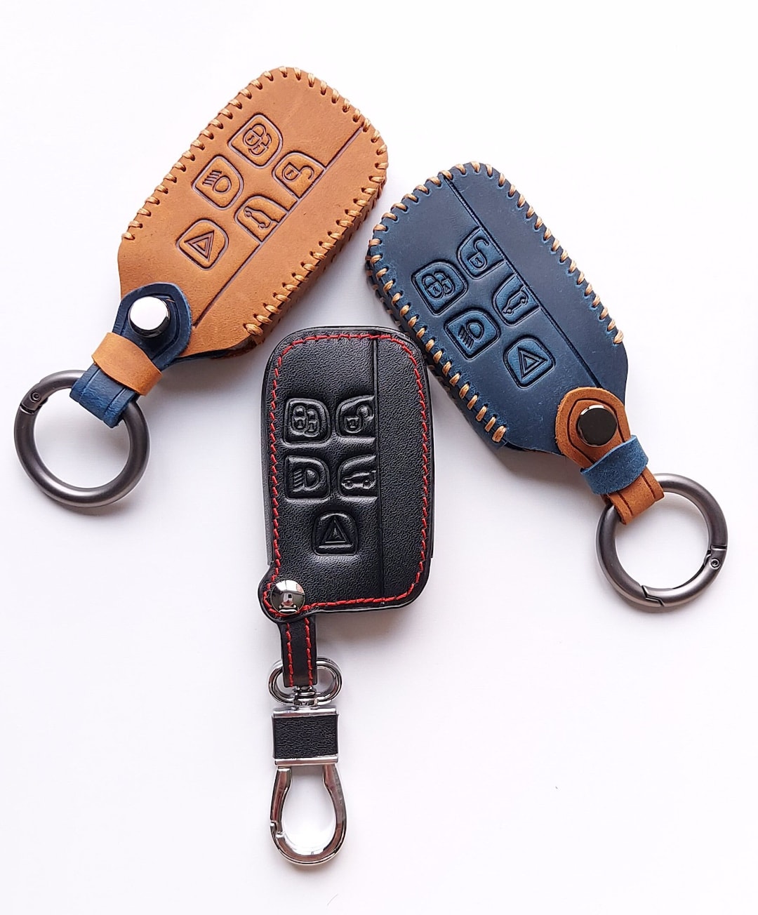 Leather Key Cover for Range Rover Evoque Discovery Vogue Sport Key Case ...
