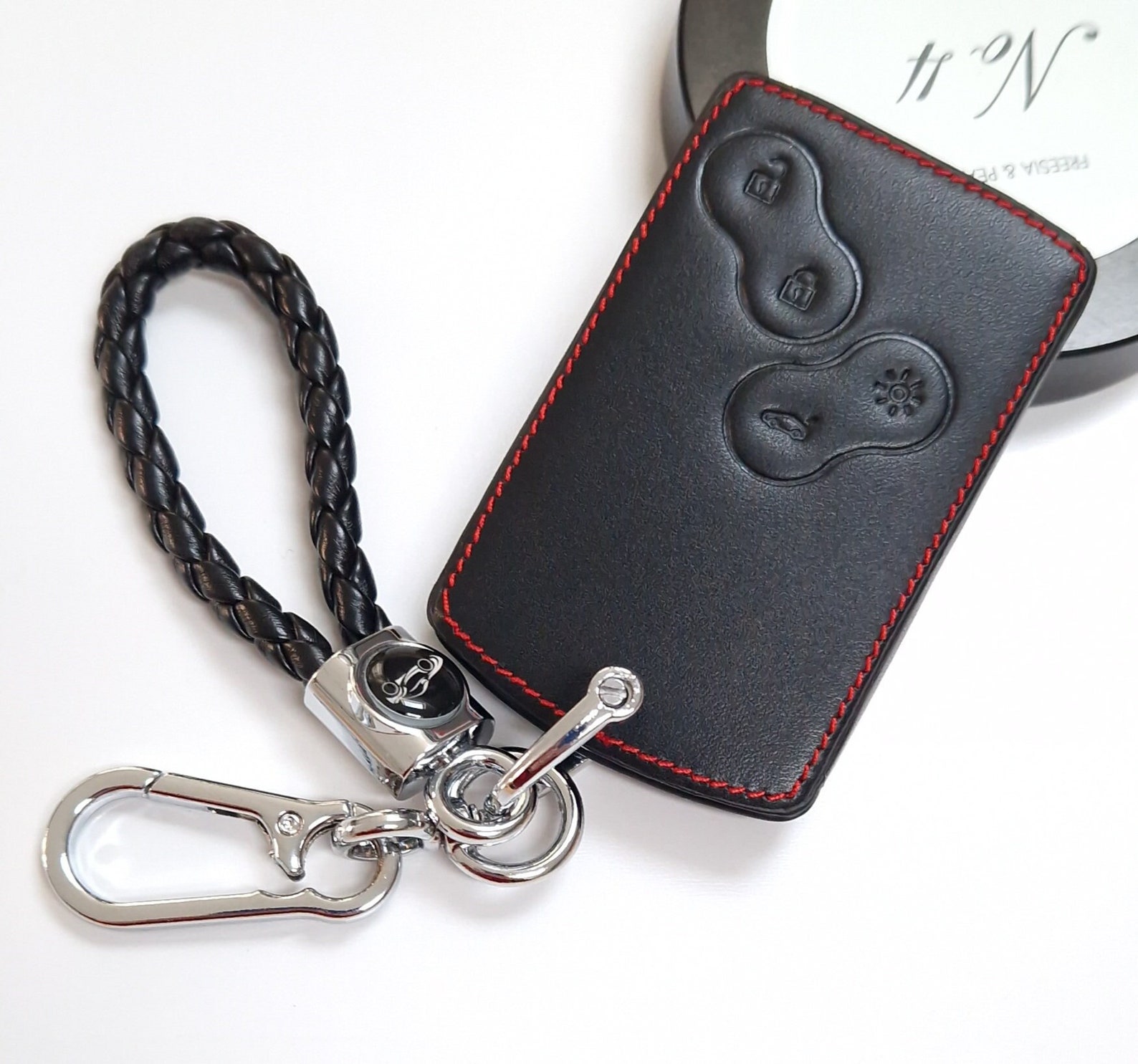 Leather Key Cover for RENAULT Duster Koloes Captur Clio Logan Scenic ...