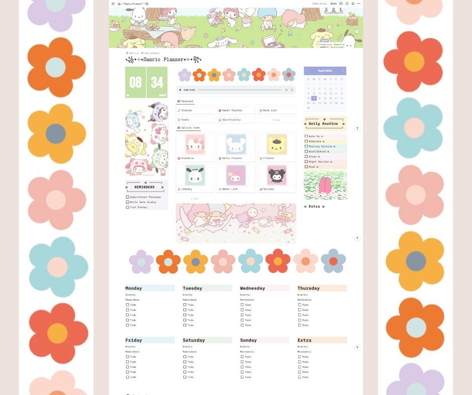 Kawaii Life Notion Template - Etsy