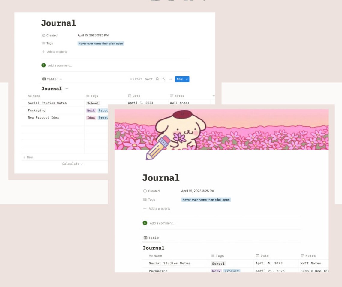 Kawaii Life Notion Template - Etsy