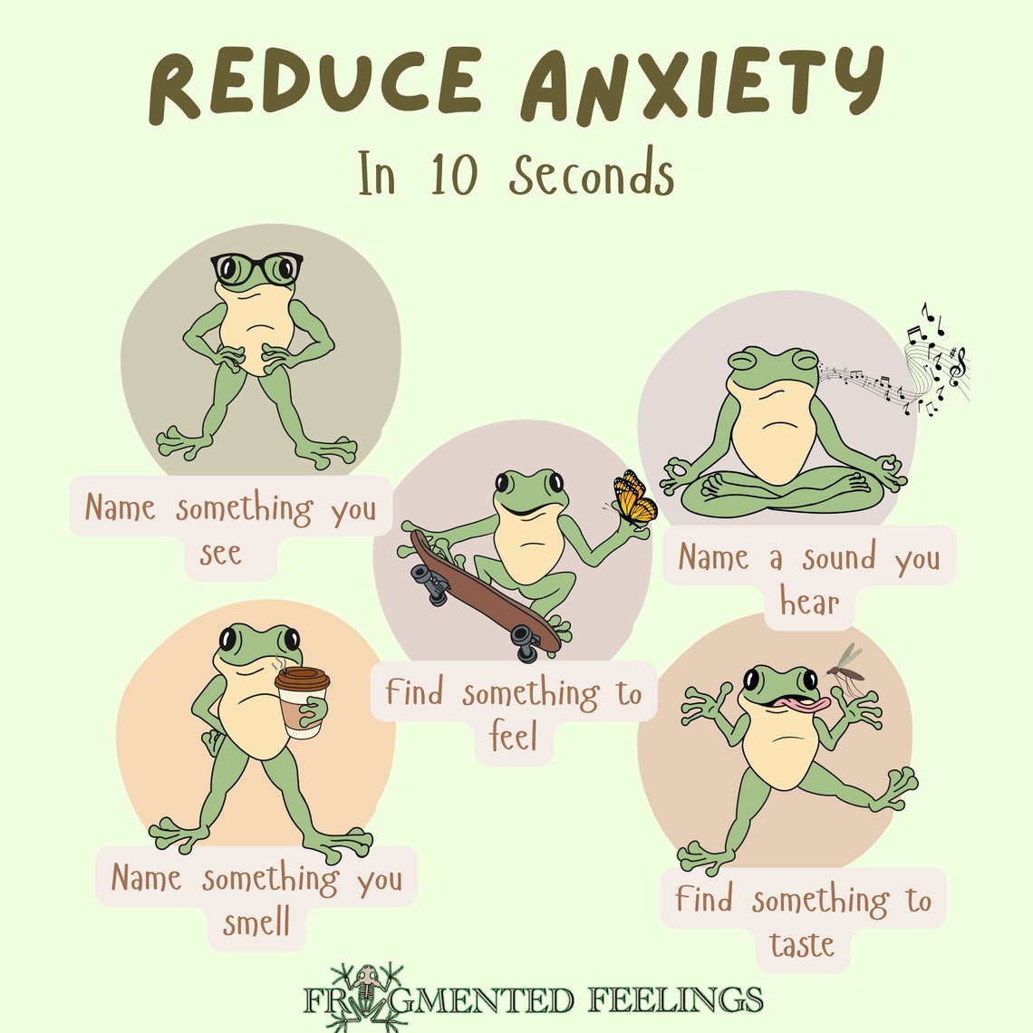 Reduce Anxiety With Frog in 10 Seconds, Wall Art DOWNLOAD - Etsy