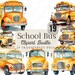 19 Watercolor School Bus Clipart Bundle, Bus Clipart, Wall Art, Bus Art ...