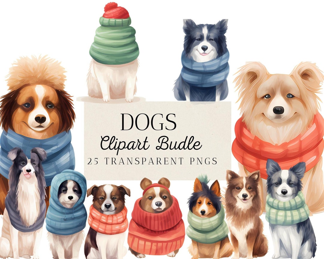 25 Watercolor Dog Clipart Bundle, Puppies, Dog Breeds, Pets Clipart DIY ...