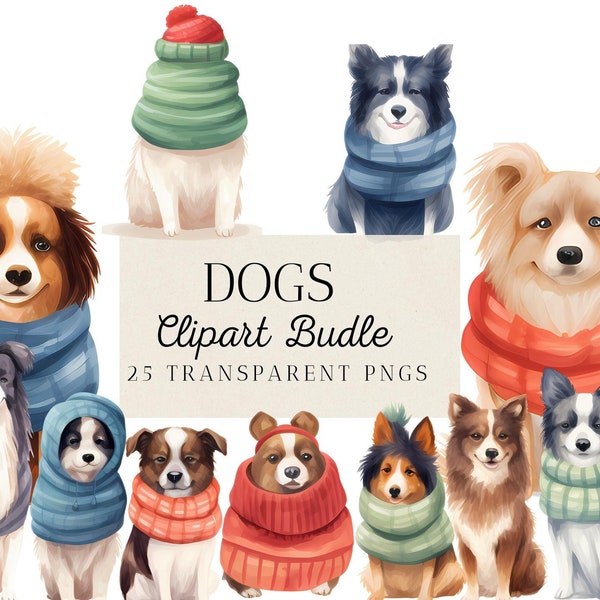 Watercolor Dog Clipart - Etsy