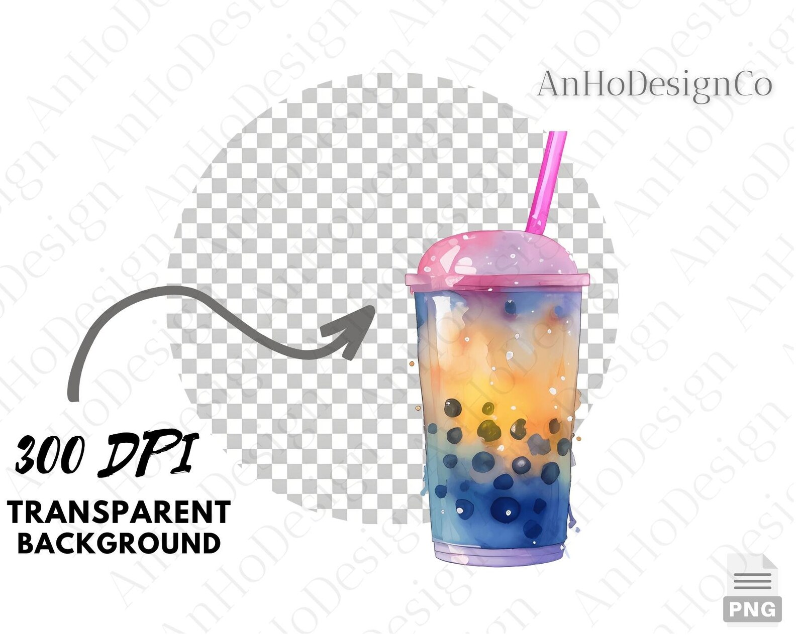 34 Watercolor Boba Tea Clipart Bundle, Bubble Tea, Journal, Scrapbook ...