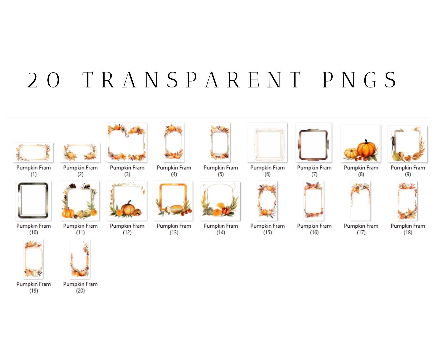 20 Watercolor Pumpkin Frame Clipart Bundle, Floral Frames Fall, Cozy ...