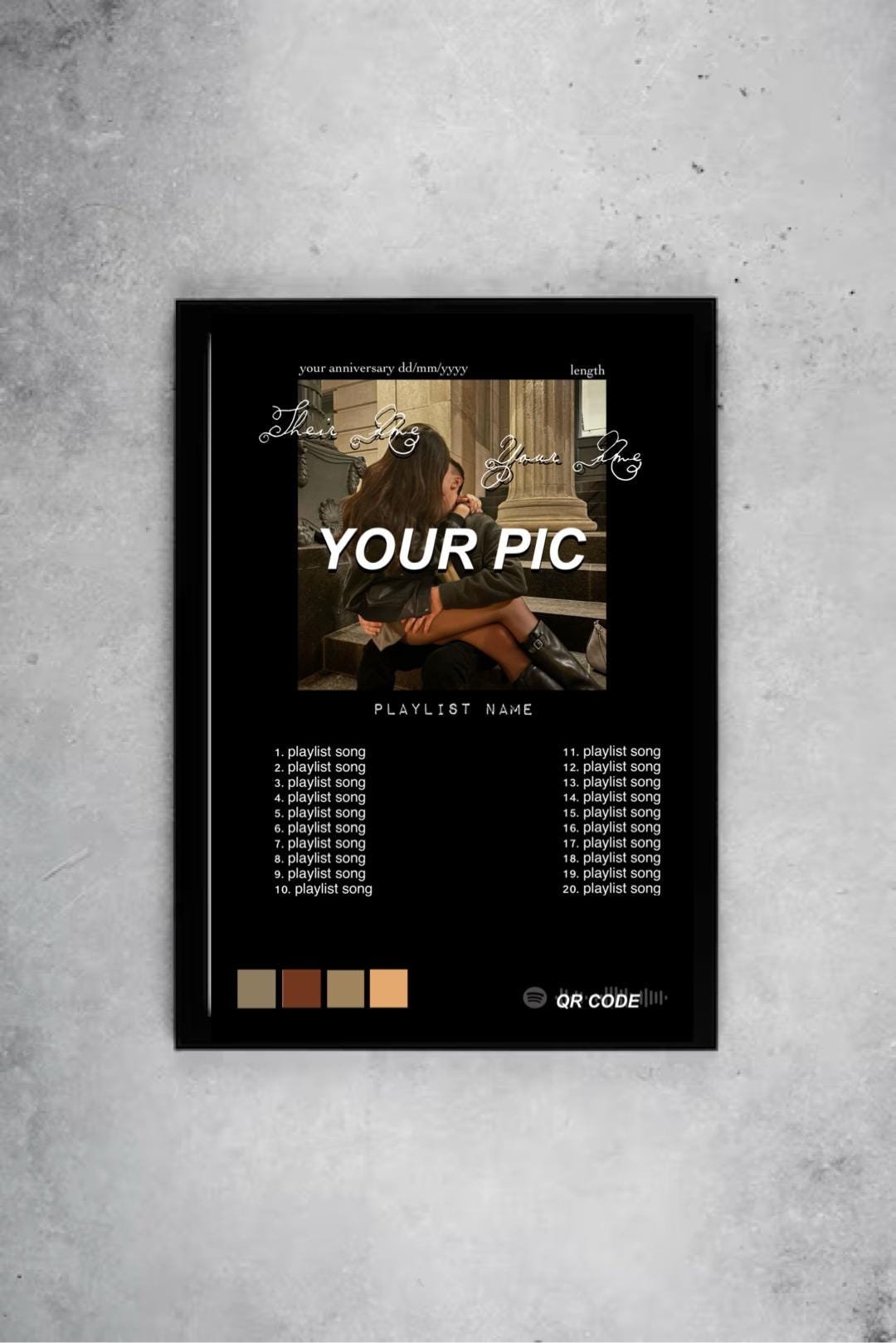 CUSTOMISED VALENTINE'S Couple Poster, Friend Poster, Playlist Poster ...