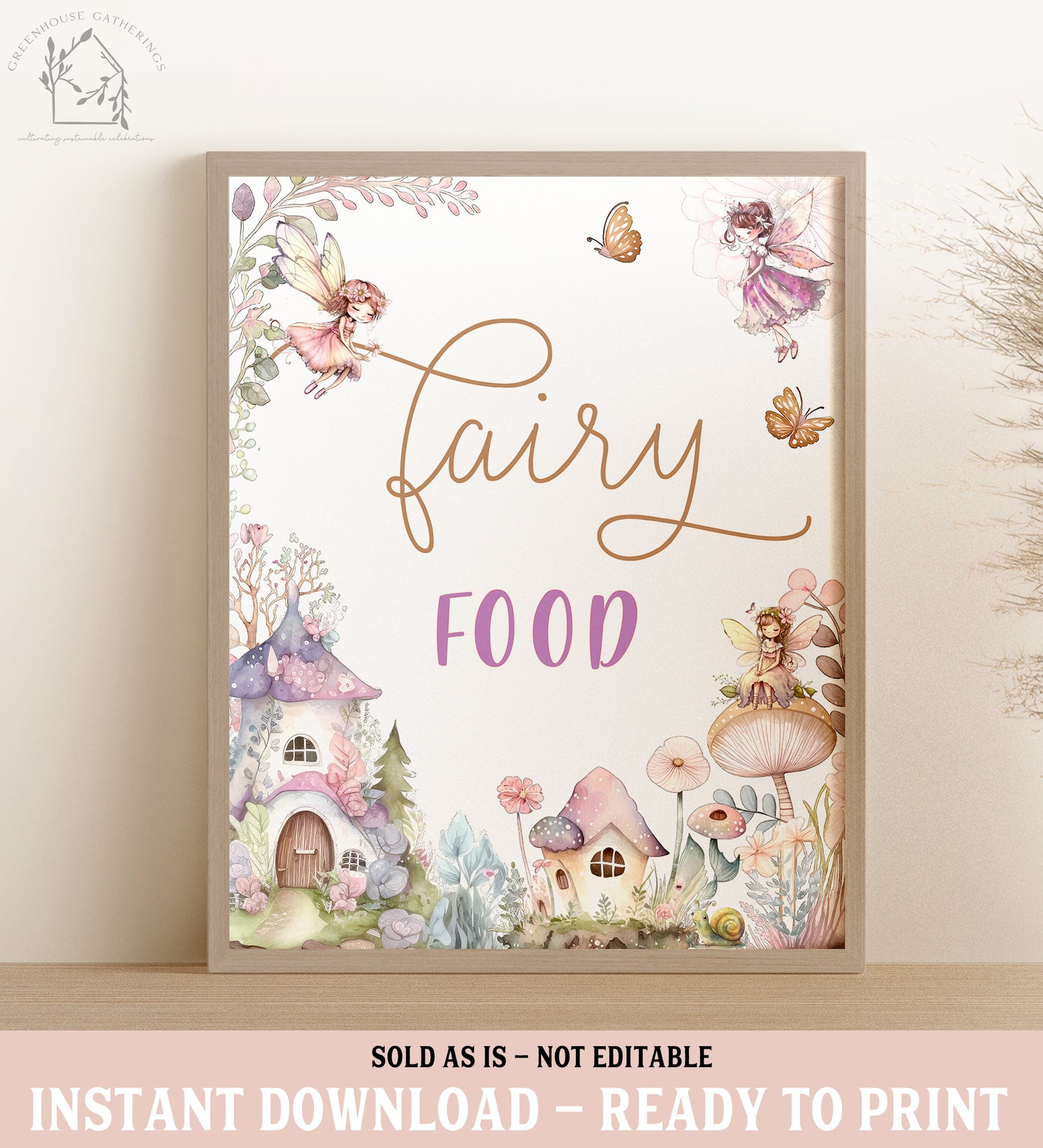 Fairy Food Sign Decor Magical Fairy Garden Fairy Birthday Party ...