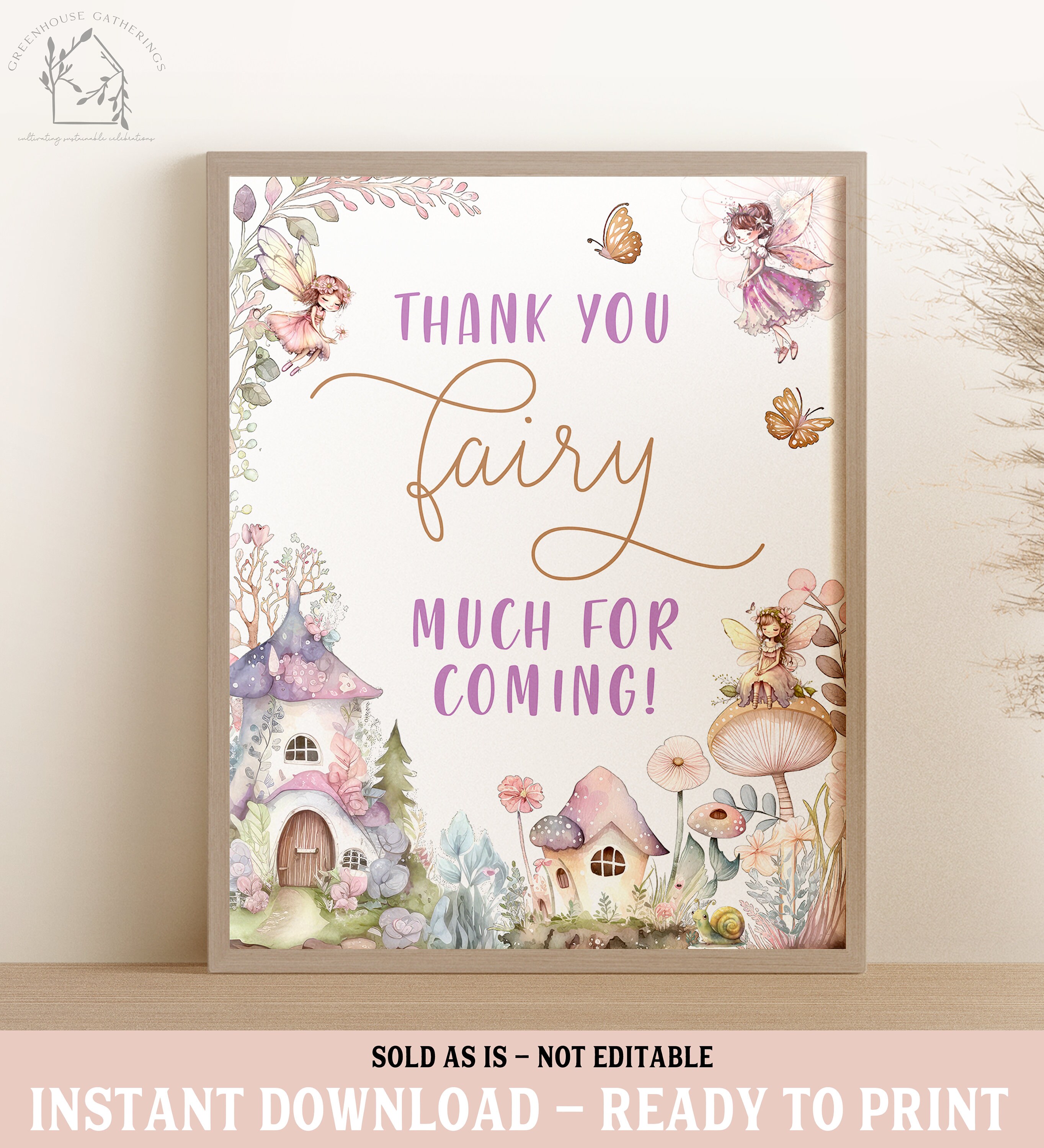 Fairy Thank You for Coming Sign Decor Magical Fairy Garden Fairy ...