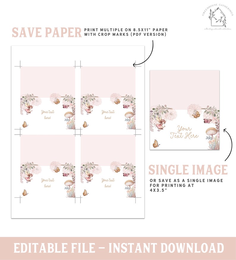 Editable Fairy Food Tent Cards Folded Food Labels Enchanted Magical ...