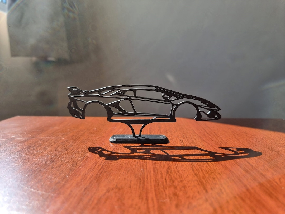 Gift for Lambo Aventador Fan Silhouette Desk Art Decor, Wall Art, Car ...