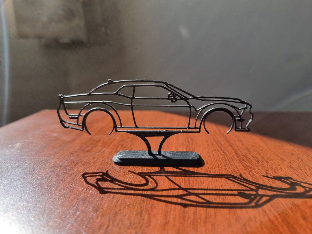 Gift for Dodge Challenger Hellcat Driver Desk Art, Silhouette Wall Art ...