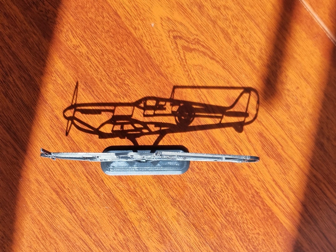 Gift for Spitfire Mk2 Fighter Pilot Prop Plane Silhouette Desk Art ...