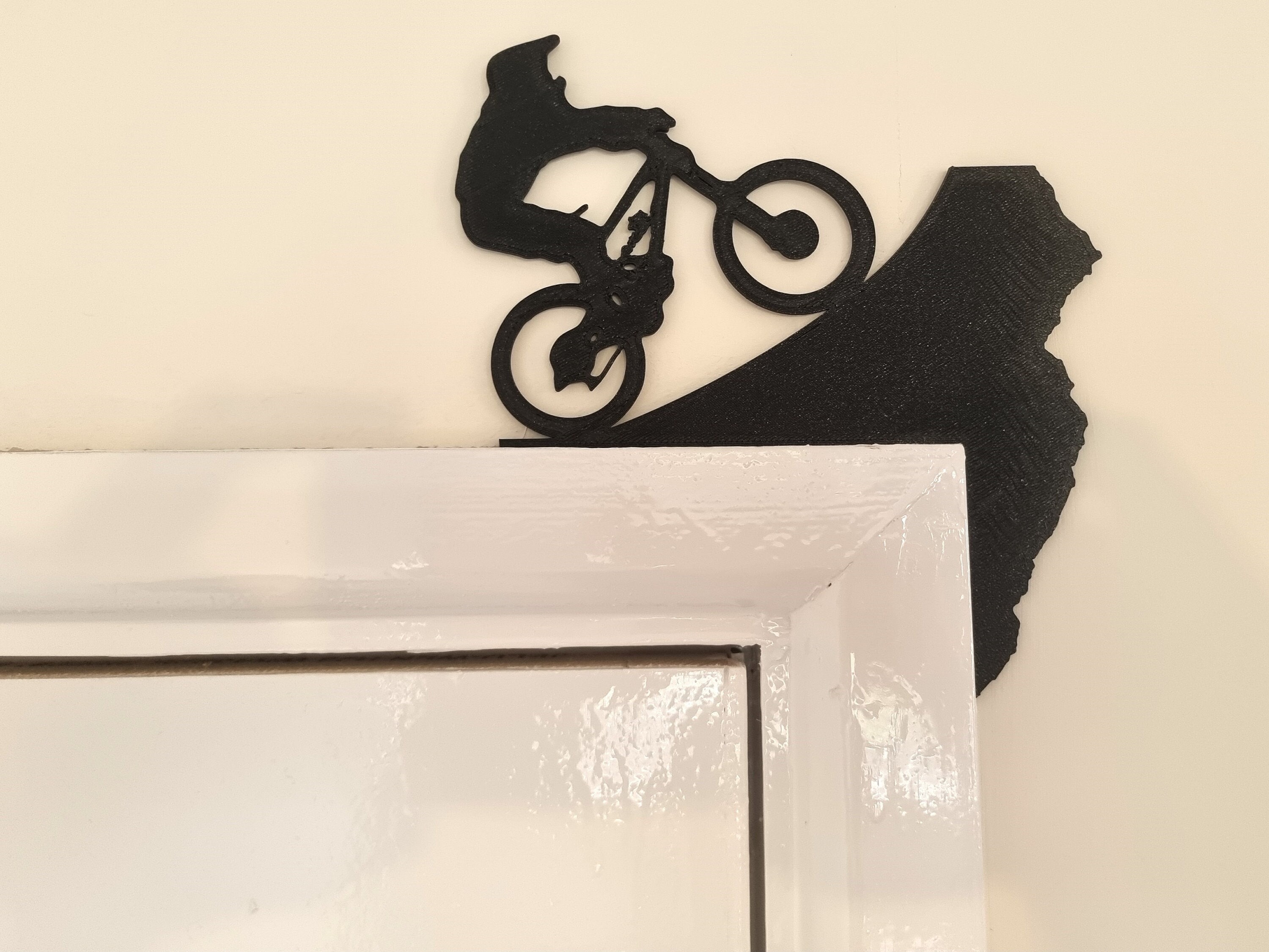Mountain Biker Jumping Door Topper Decoration | Biking Downhill Decor ...