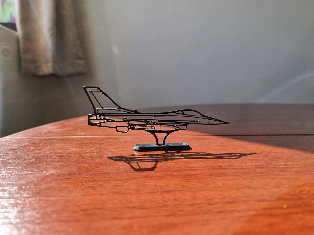 Gift for F16 Falcon Fighter Pilot Jet Silhouette Desk Art, Office Wall ...