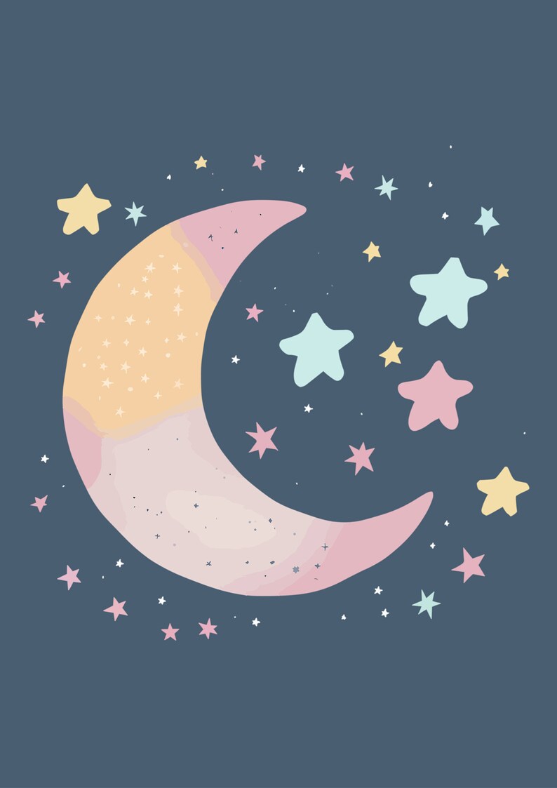 3 Moon & Stars Poster Set | Wall Art Poster | Poster Print - Etsy
