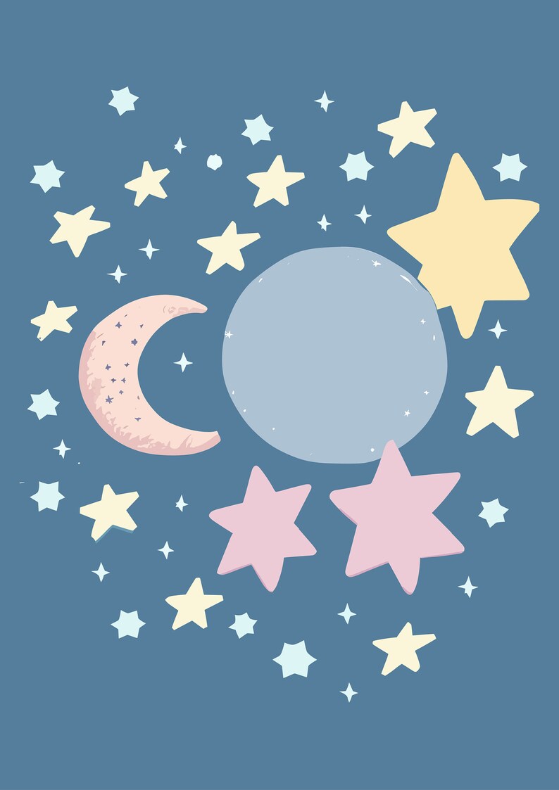 3 Moon & Stars Poster Set | Wall Art Poster | Poster Print - Etsy