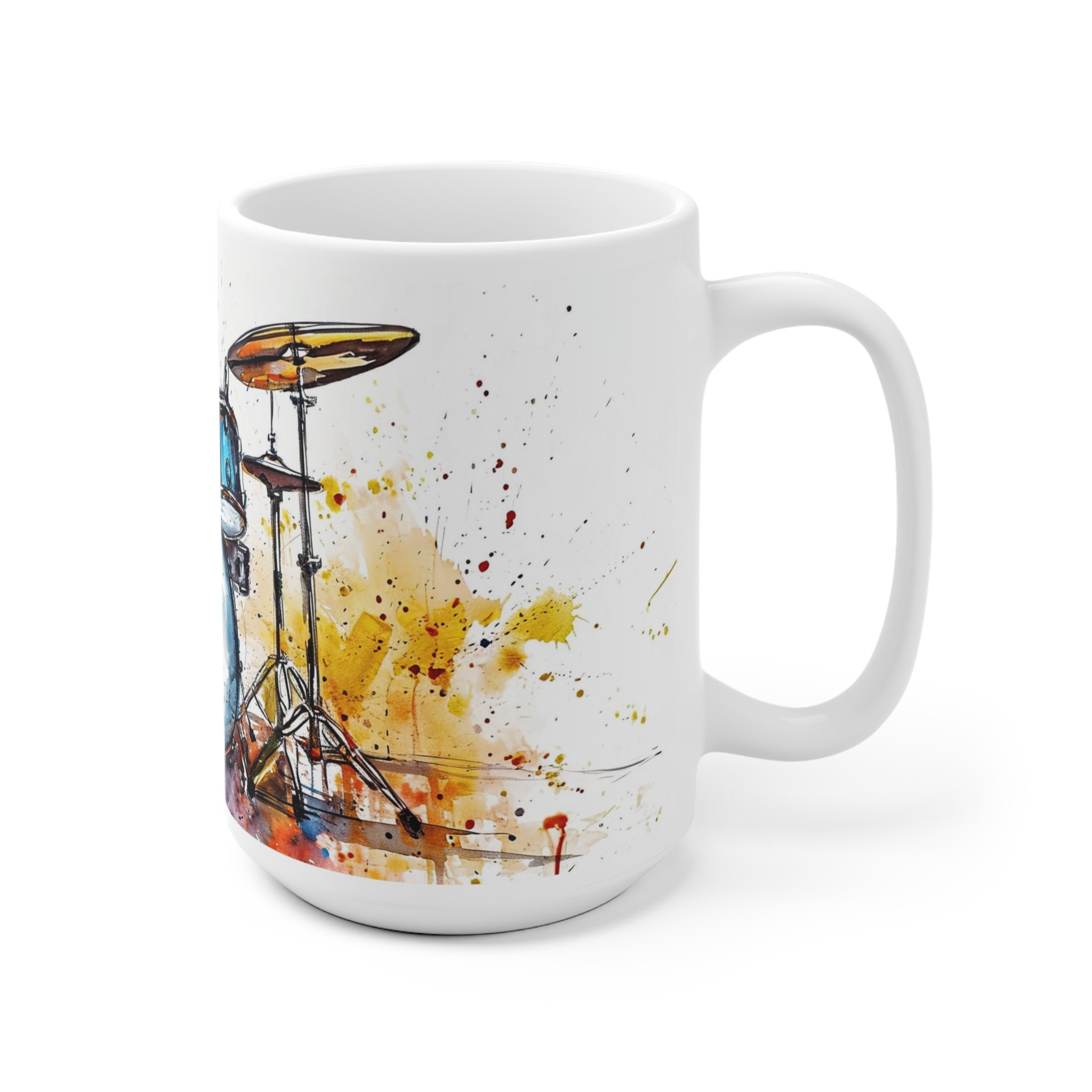 Drum Watercolor Mug Dynamic Musical Instrument Design Mug 330ml/440ml ...