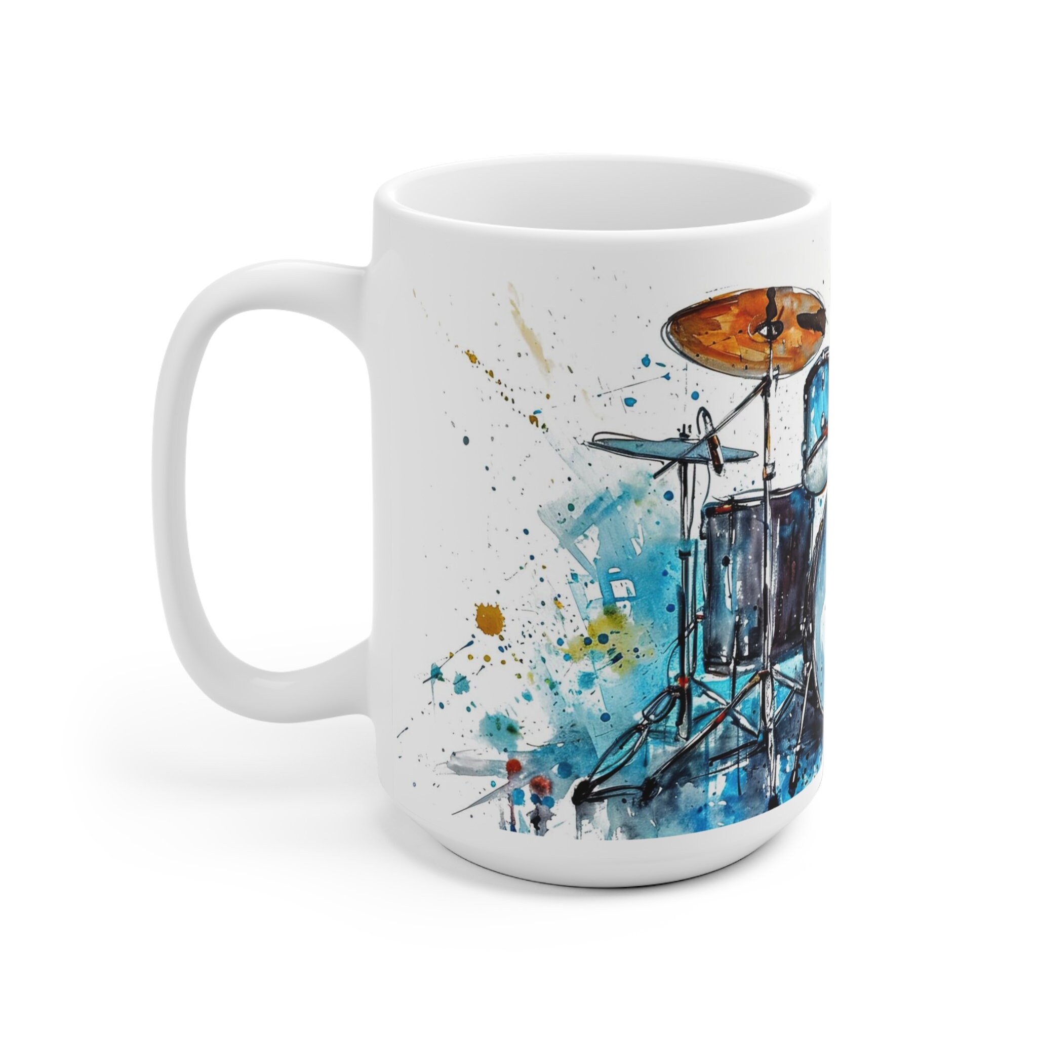 Drum Watercolor Mug Dynamic Musical Instrument Design Mug 330ml/440ml ...