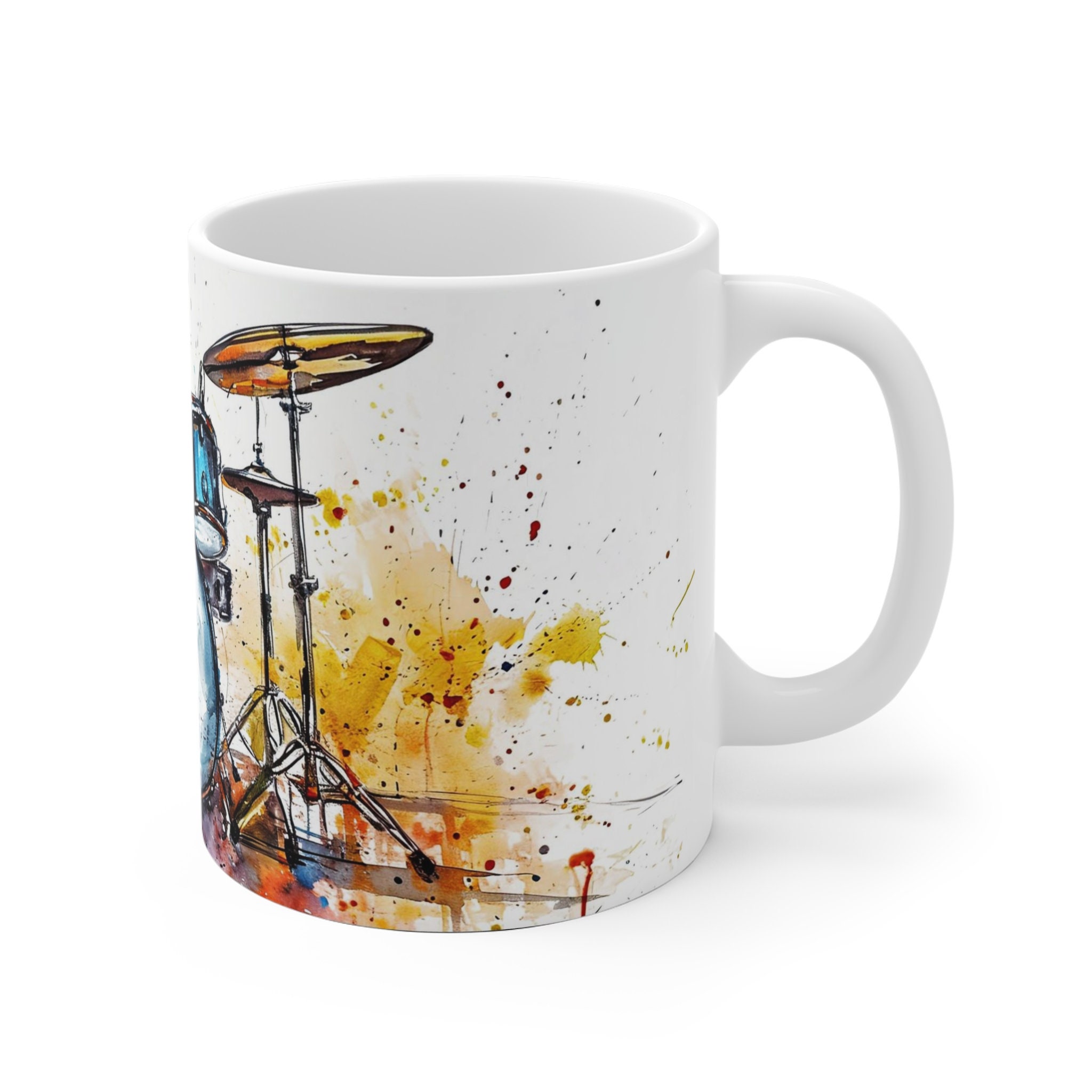 Drum Watercolor Mug Dynamic Musical Instrument Design Mug 330ml/440ml ...