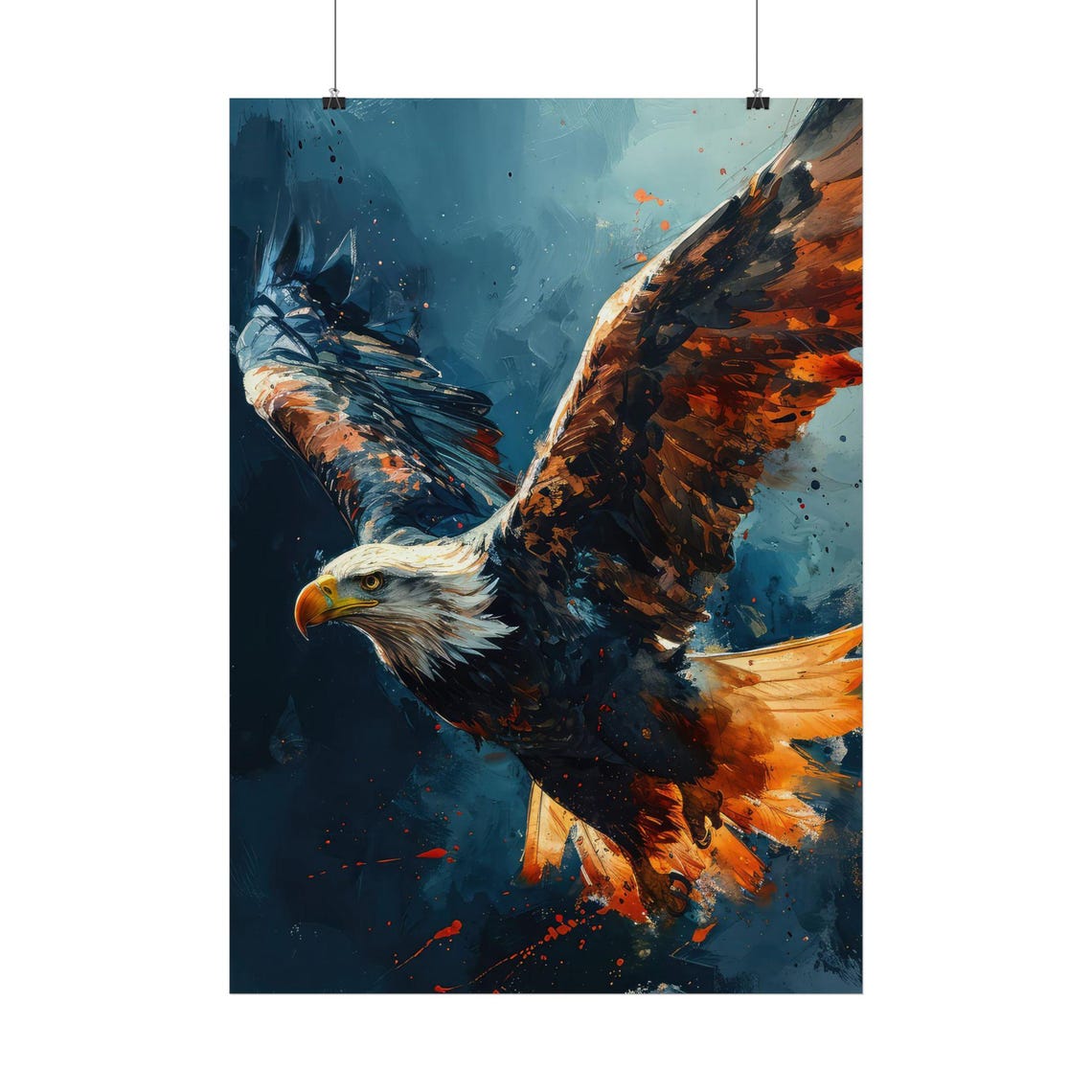 Flying Eagle Watercolor Poster - Majestic Bird, 4 Sizes, Matt/gloss - Etsy