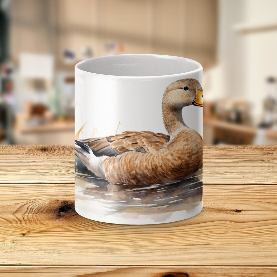 Duck Watercolor Mug - Vibrant Colors Cup - 330ml/440ml for Nature and ...