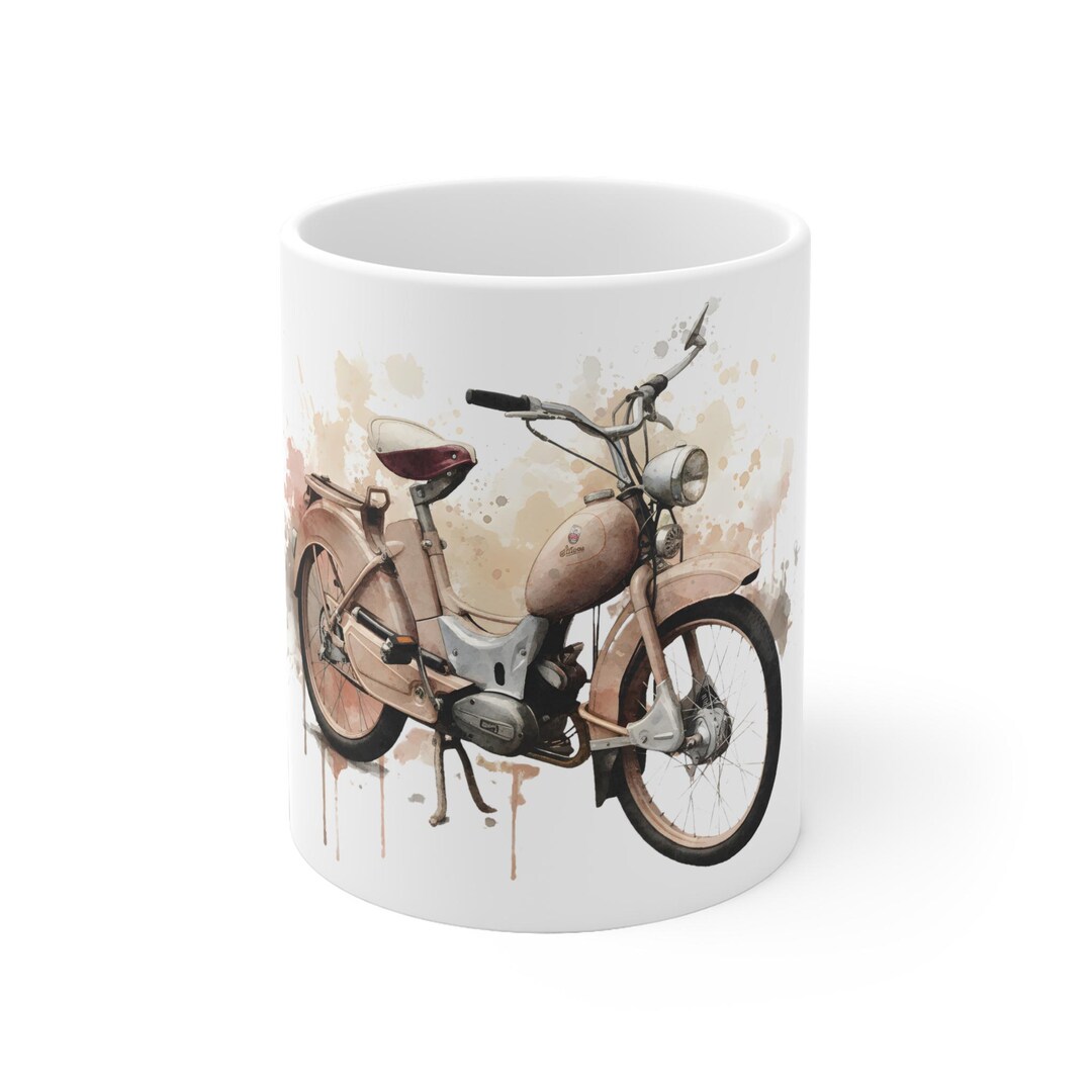 Vintage DDR SR2 Moped Mug Classic East German Motorcycle Art, Retro ...