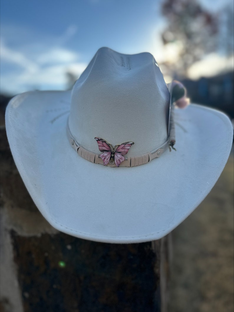 Hand Burned Wide Brim Felt Cowgirl Hat for Women, Hippie Rancher Hat ...