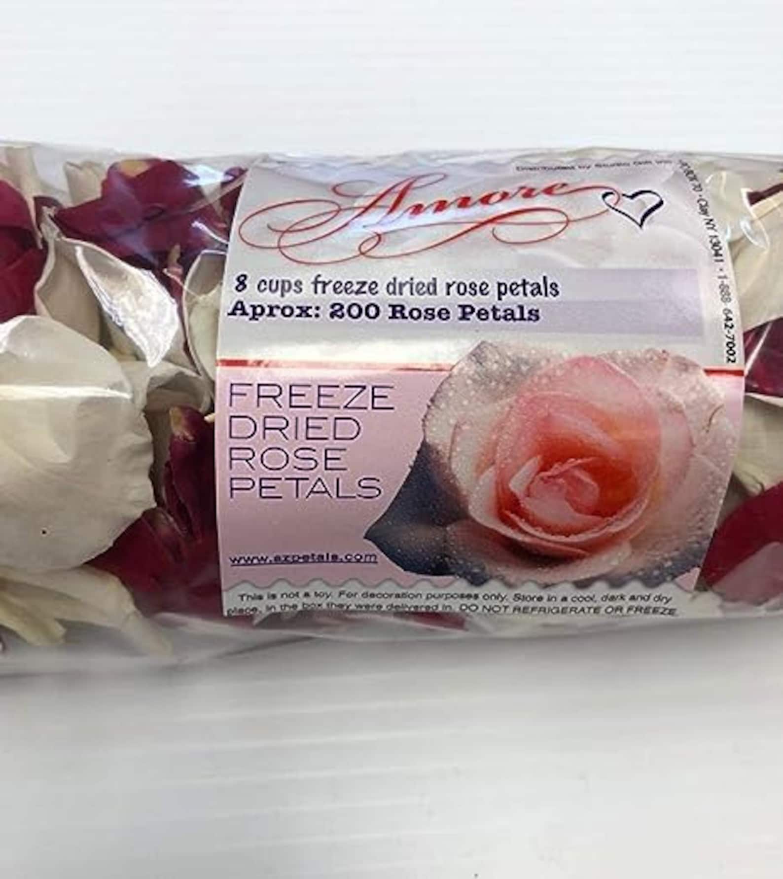 200 Red and White Freeze Dried Rose Petals + Free Tossing Cones - Etsy